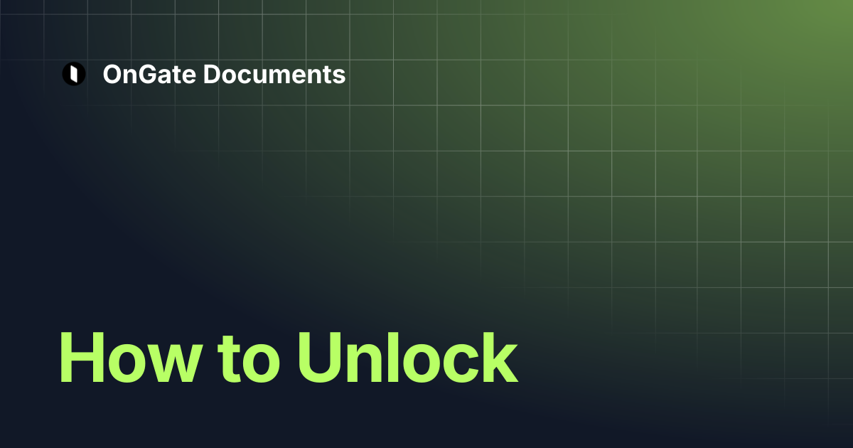 How to Unlock | OnGate Documents